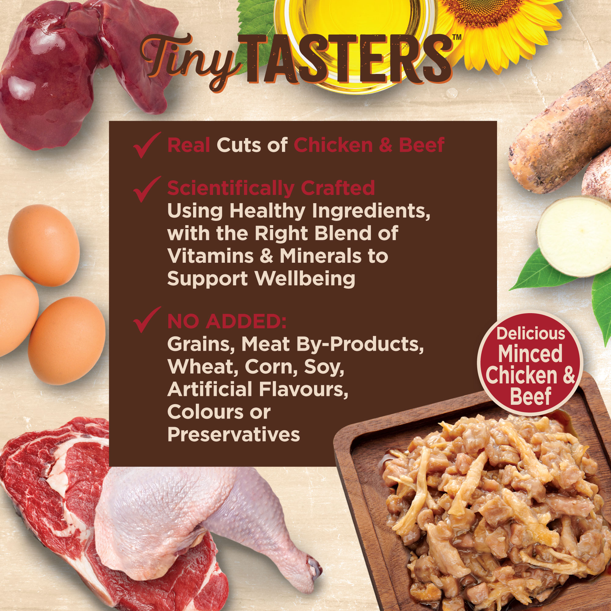 Wellness CORE Tiny Tasters for Cats: Minced Chicken & Beef